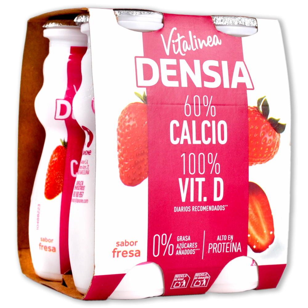 Comprar Yogur líquido densia forte Danone fresa paq. 4 u. de 100 g en ...