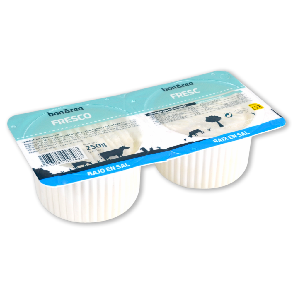 Comprar Queso fresco bajo en sal 2 u. de 125 g en bonÀrea online ...